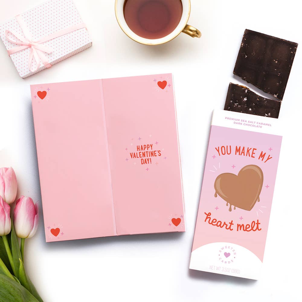 You Make My Heart Melt Card + Chcoolate Bar – Freedom Floral