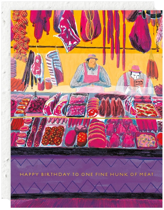 Fine Hunk of Meat Birthday Card – Freedom Floral