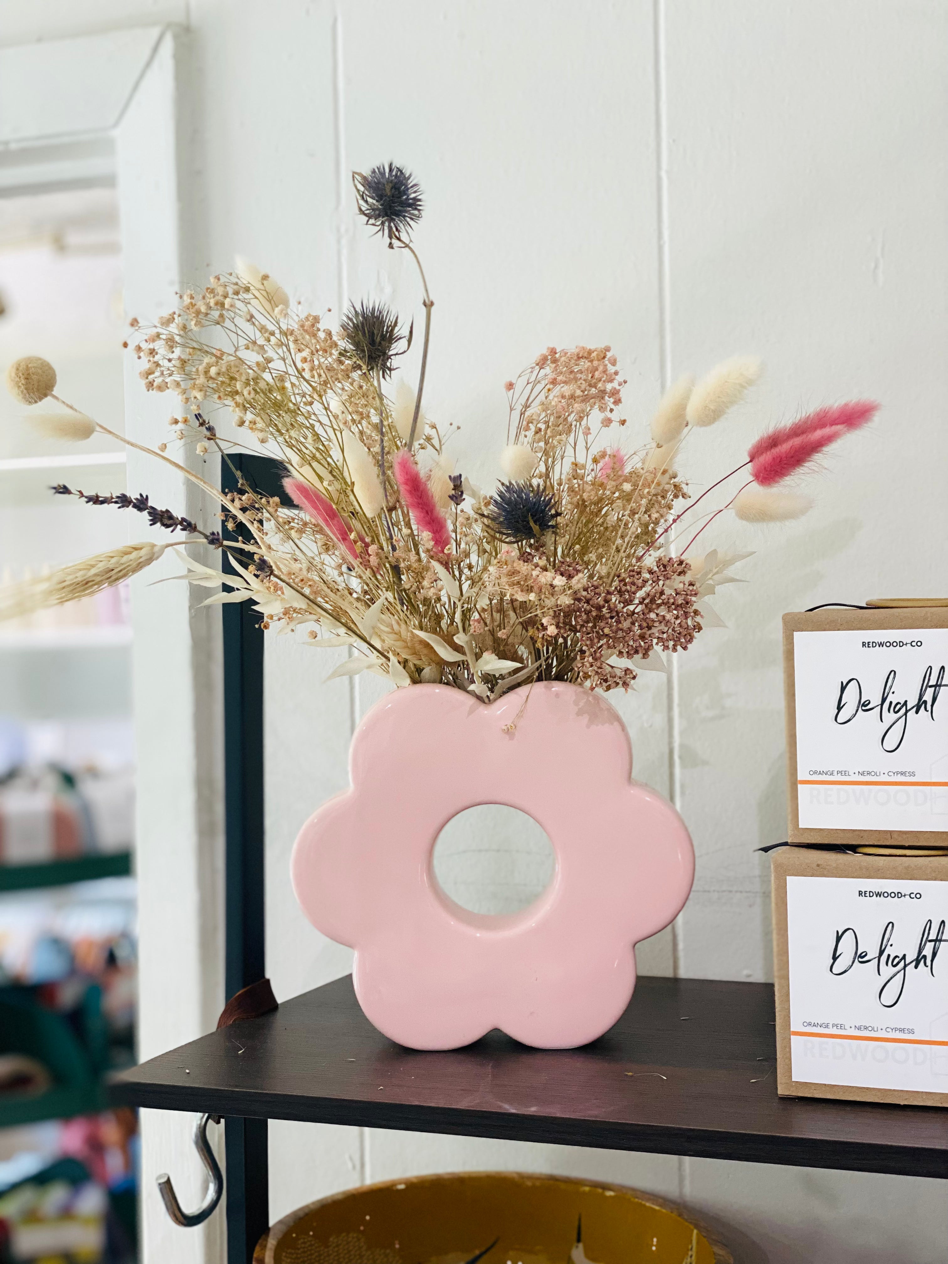 Flower Vase Dried Arrangement – Freedom Floral