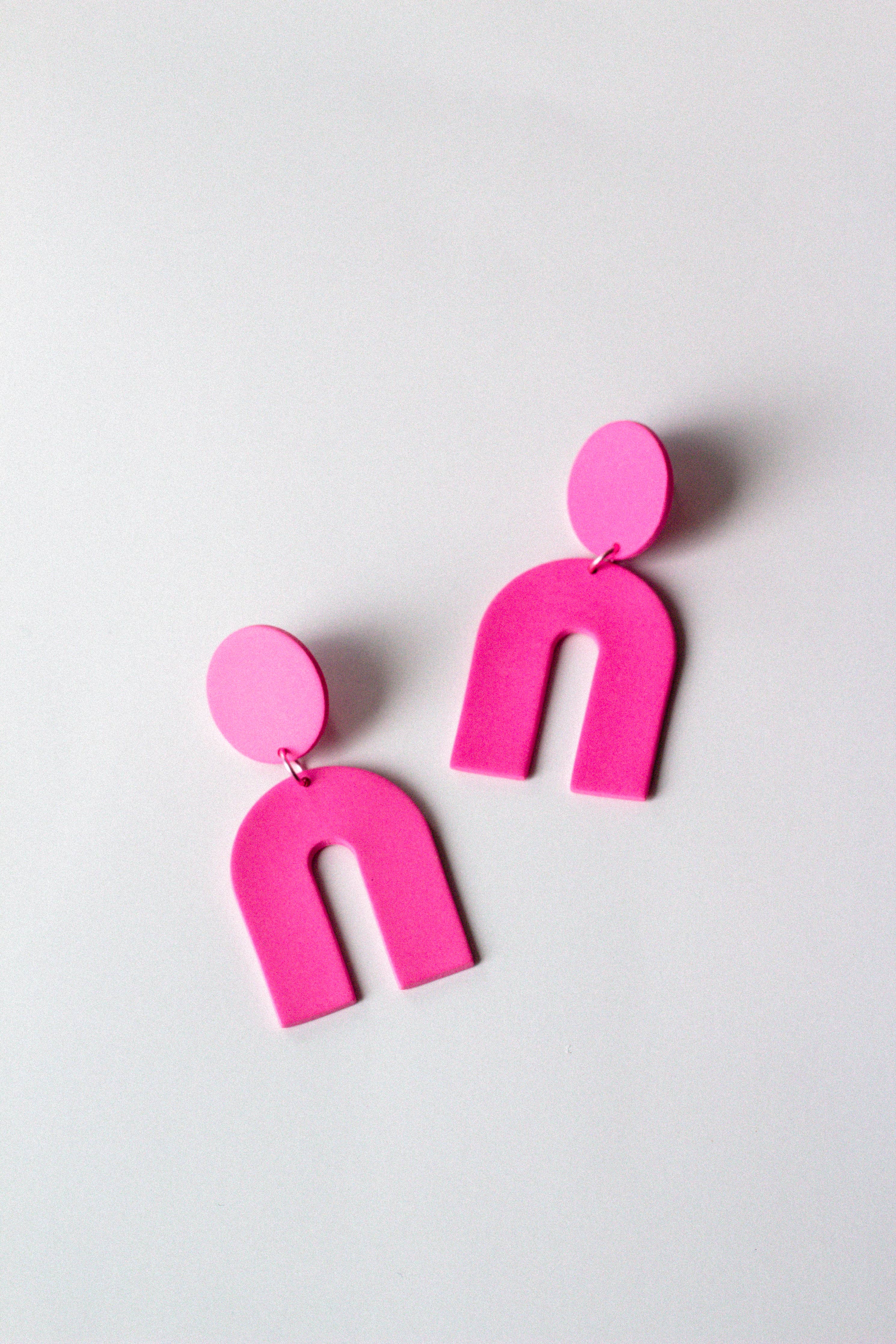 Slow Day Studios - Polymer Clay Arch Dangle in Bubblegum Pink – Freedom ...